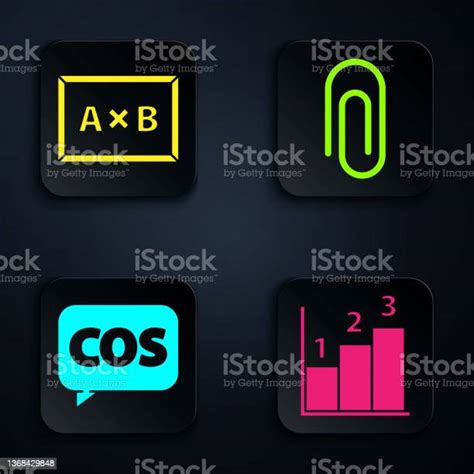Set Graph Schedule Chart Diagram Chalkboard Mathematics Function Cosine And Paper Clip Black