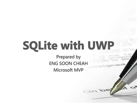 Sqlite With Uwp Pptx Databases Computer Software And Applications