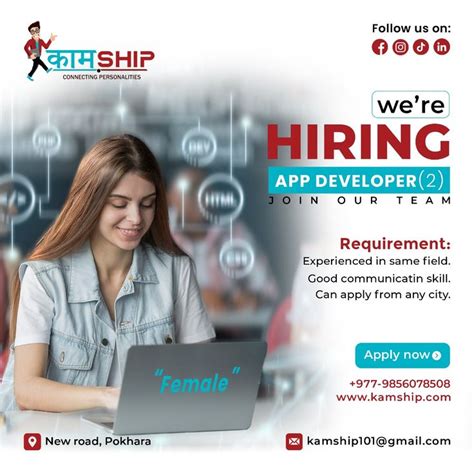 We Are Hiring App Developer Hiring Hiringpost Jobhiring Staffwanted