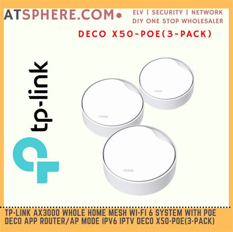 TP LINK Tplink AX Whole Home Mesh Wifi Wi Fi System With PoE Mbps Mbps X G X