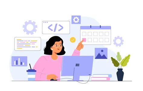 Website Developer Girl Character Illustration Images