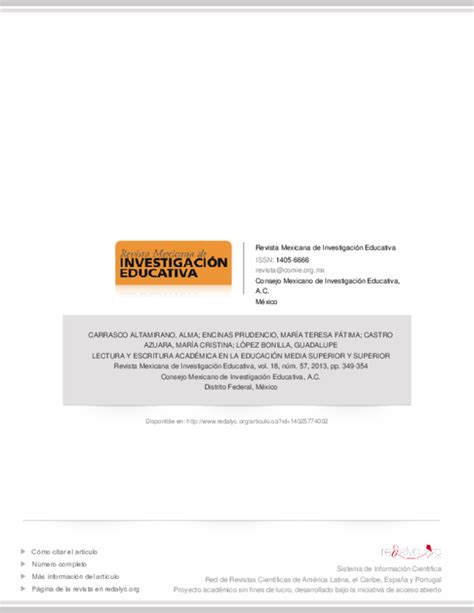 Pdf Lectura Y Escritura Académica En La Educación Media Superior Y