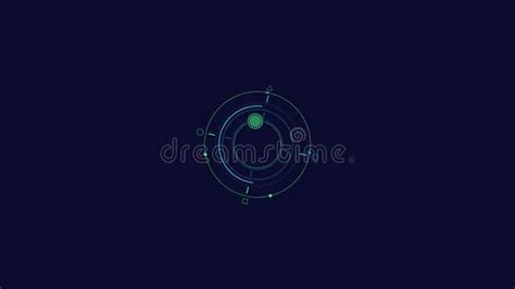 Looped Animation Of Measuring Circular Scale Hud Element Stock Footage