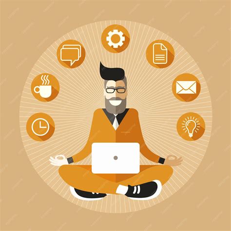 premium vector bearded and bespectacled hipster programmer with a