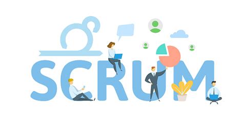 스크럼 프레임 워크입니다 키워드 편지와 아이콘 개념입니다 흰색 바탕에 평면 벡터 일러스트입니다 전문 기술에 대한 스톡 벡터 아트 및 기타 이미지 Istock