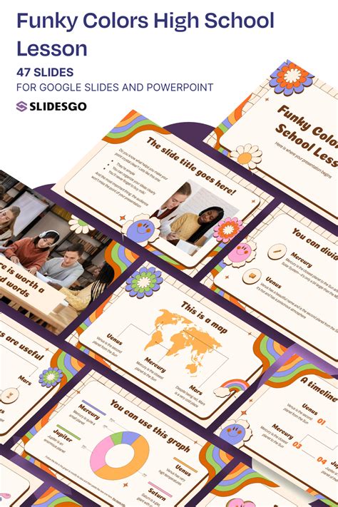 Funky Colors High School Lesson I Google Slides PowerPoint Presentation Template In