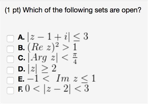 solved which of the following sets are open
