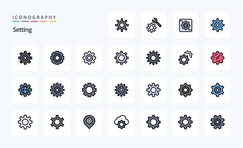 25 Setting Line Filled Style Icon Pack 19652035 Vector Art At Vecteezy