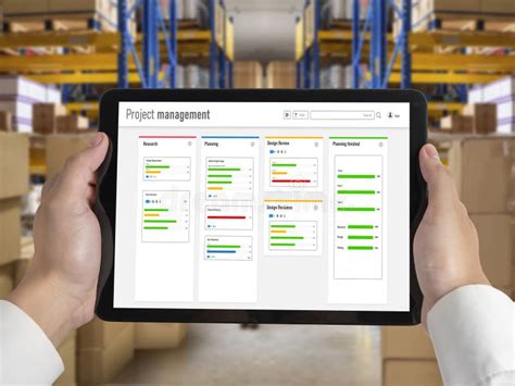 Project Planning Software For Modish Business Project Management Stock Image Image Of