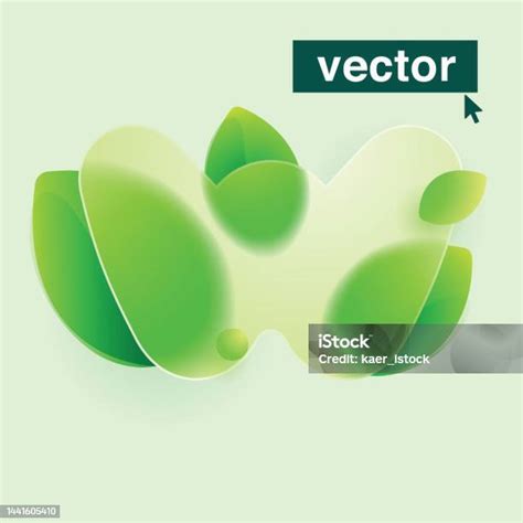 메이트 유리 아래 녹색 잎으로 만든 W 문자 로고 사실적인 글래스모피즘 스타일 알파벳 W에 대한 스톡 벡터 아트 및 기타 이미지