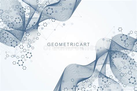 Geometric Abstract Background With Connected Line And Dots Structure Molecule And Communication