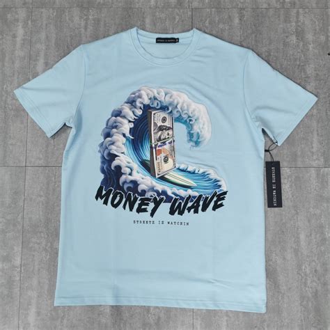 Money Wave Lt Blue Regular Tee Streetz Iz Watchin