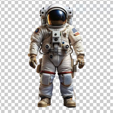 투명한 배경에 우주복을 입은 우주비행사 프리미엄 Ai 생성 Psd
