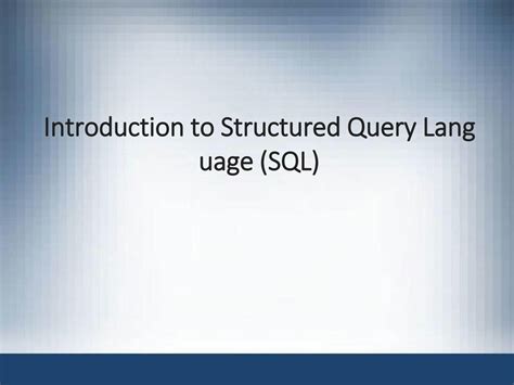 SOLUTION Introduction To Structured Query Language Sql Studypool
