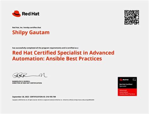 Shilpy Gautam On Linkedin Redhat Ex447 Ansible Automation Development Administration
