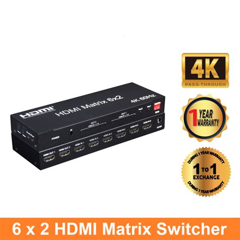 6x2 HDMI Matrix Switch Lazada