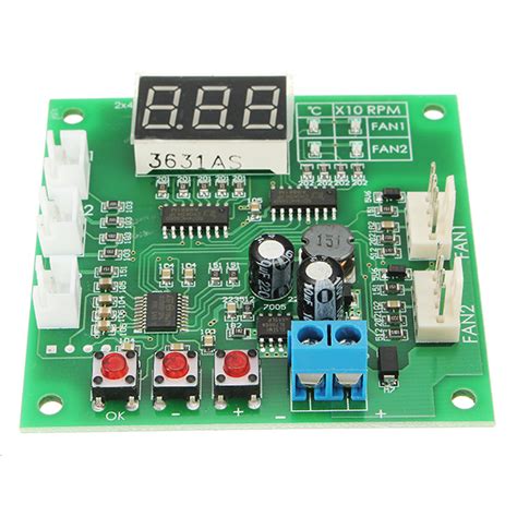 ZHIYU DC 12V 24V 48V 2 Way Cooling PWM 4 Wire Fan Temperature Controller Temperature Speed