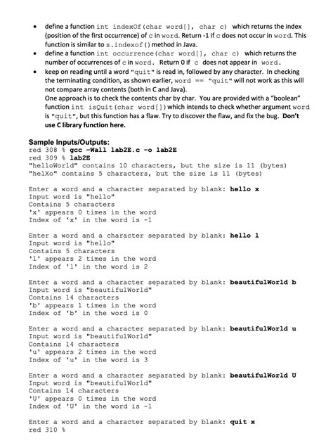 Solved Problem E Reading And Manipulating Character Arrays