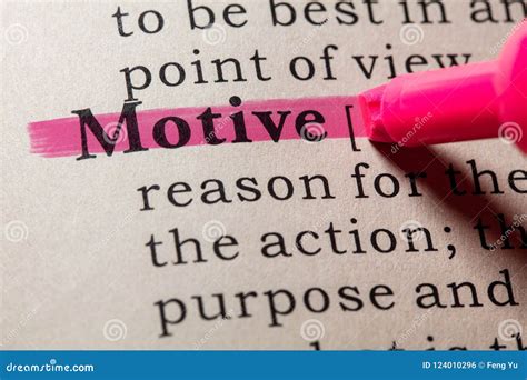 Definition Of Motive Stock Image 124010281