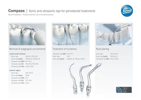 Compass Sonic And Ultrasonic Tips For Periodontal Treatments Komet Dental
