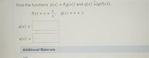 Solved Find The Functions P X F G X And Chegg Com