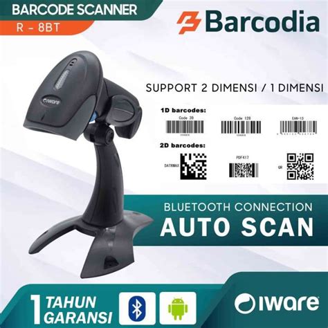 Jual Scanner Barcode Bluetooth Wireless 2d Iware R 8bt With Stand