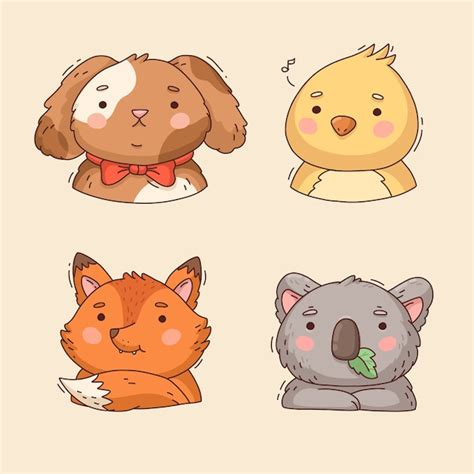 Free Vector Hand Drawn Cute Animal Element Collection