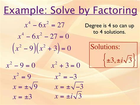 Notes Solving Polynomial Equations Key