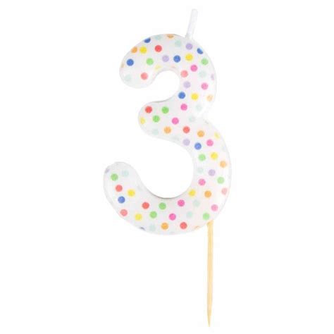 Number 3 Dots Candle Party Delights