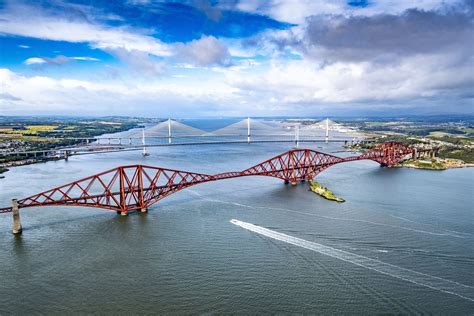 Firth Of Forth Bridge The New Road Bridge Over The Firth Of Forth