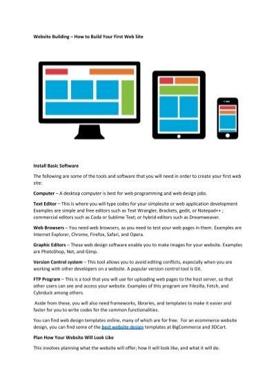 website building how to build your first web site