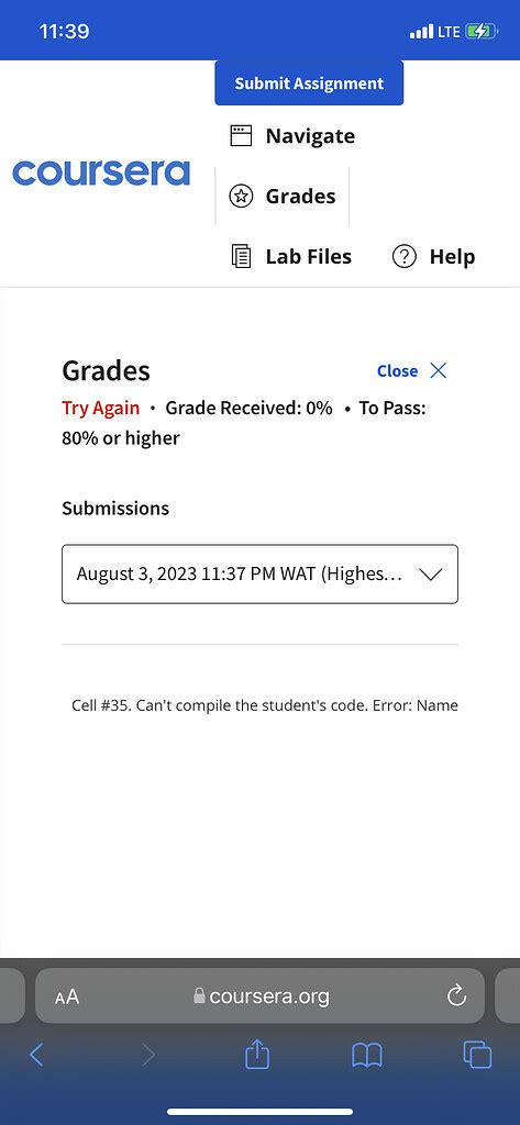 Error In Grading Of Practice Lab Advanced Learning Algorithms Deeplearningai