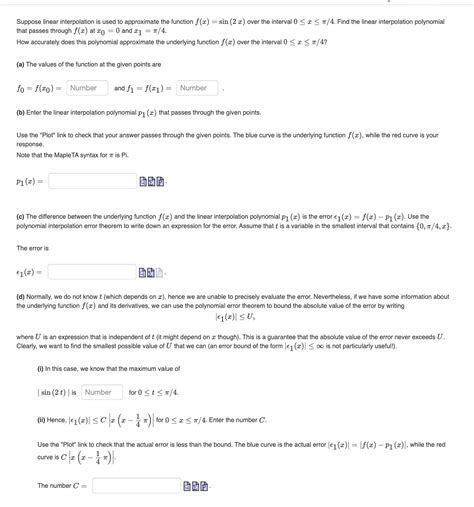 solved suppose linear interpolation is used to approximate
