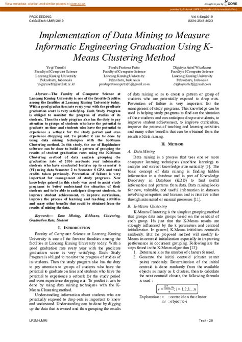 Pdf Implementation Of Data Mining To Measure Informatic Engineering