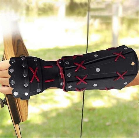 Medieval Samurai Leather Arm Brace Pack Of 2 Black Long Bracers For