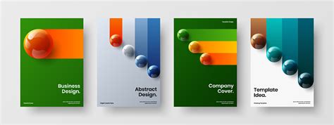 원래 사실적인 공 회사 브로셔 템플릿 컬렉션 트렌디 한 엽서 벡터 디자인 컨셉 번들 A4 용지에 대한 스톡 벡터 아트 및 기타 이미지 A4 용지 개념 개체 그룹