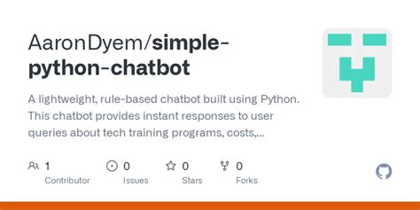 Github Aarondyemsimple Python Chatbot A Lightweight Rule Based