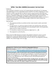 PSYC 355 SPSS Two Way ANOVA Assignment Docx SPSS TWO WAY ANOVA ASSIGNMENT INSTRUCTIONS