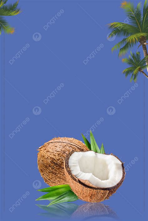 Freshly Squeezed Coconut Juice Theme Poster Background Wallpaper Image