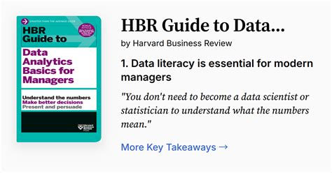 Hbr Guide To Data Analytics Basics For Managers Summary Quotes Faq