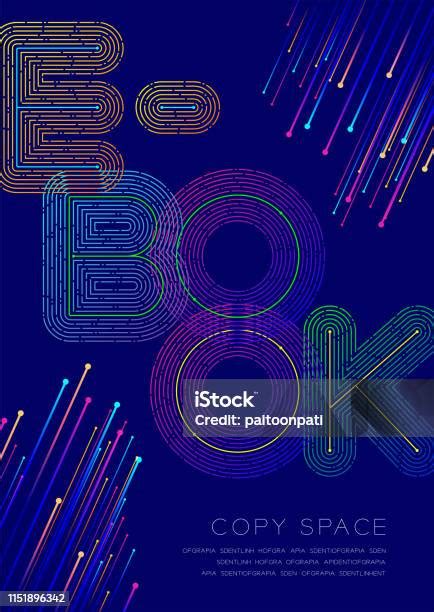 전자 책 큰 텍스트 점과 대시 라인 패턴 레이어 오버레이 포스터 배너 또는 전단지 템플릿 레이아웃 디자인 그림 복사 공간 파란색 배경에 고립 벡터 Eps10 0명에 대한