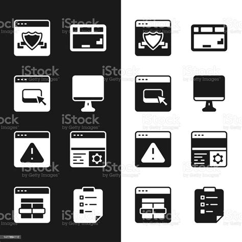 Set Computer Monitor Screen Browser Files With Shield Keyboard Exclamation Mark Debugging
