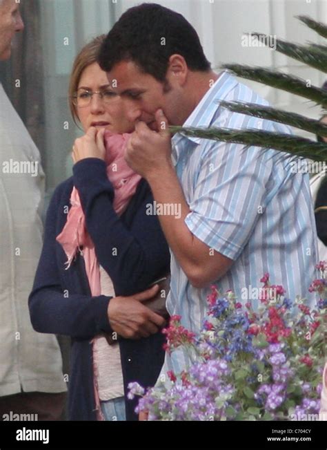 Actors Jennifer Aniston And Adam Sandler Filming Their New Movie Just Go With It On Rodeo