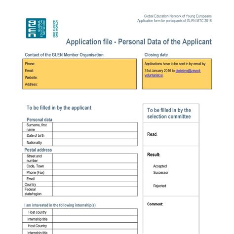 Glen Mtc 2016 Participants Application Form En Doc Docdroid