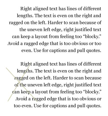 Right Aligned Text Text Layout Alignment Text