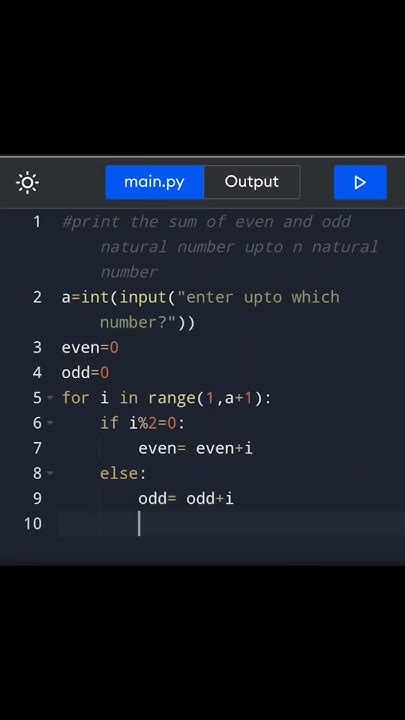 Python Program To Add The Even And Odd Number Upto N Natural Number