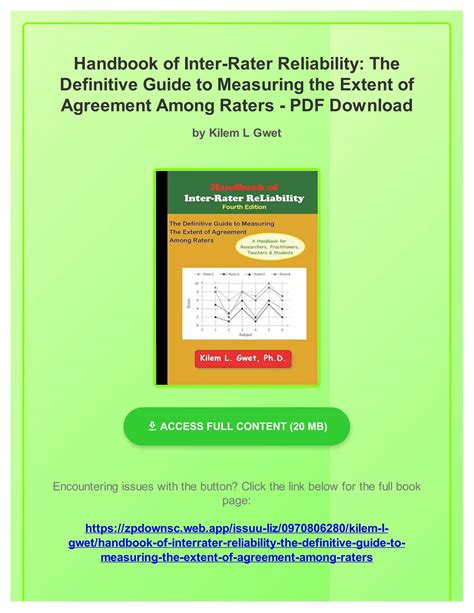 Ebook Pdf Handbook Of Inter Rater Reliability The Definitive Guide To Measuring The Extent Of