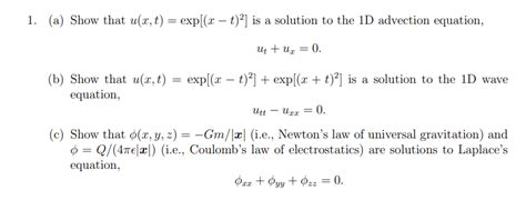 Solved A Show That U X T Exp Xt Is A Solution To The Chegg Com