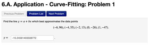 solved 6 a application curve fitting problem 1