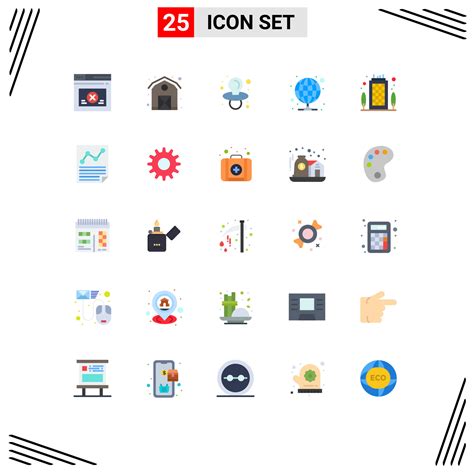 User Interface Pack Of 25 Basic Flat Colors Of Destination Business